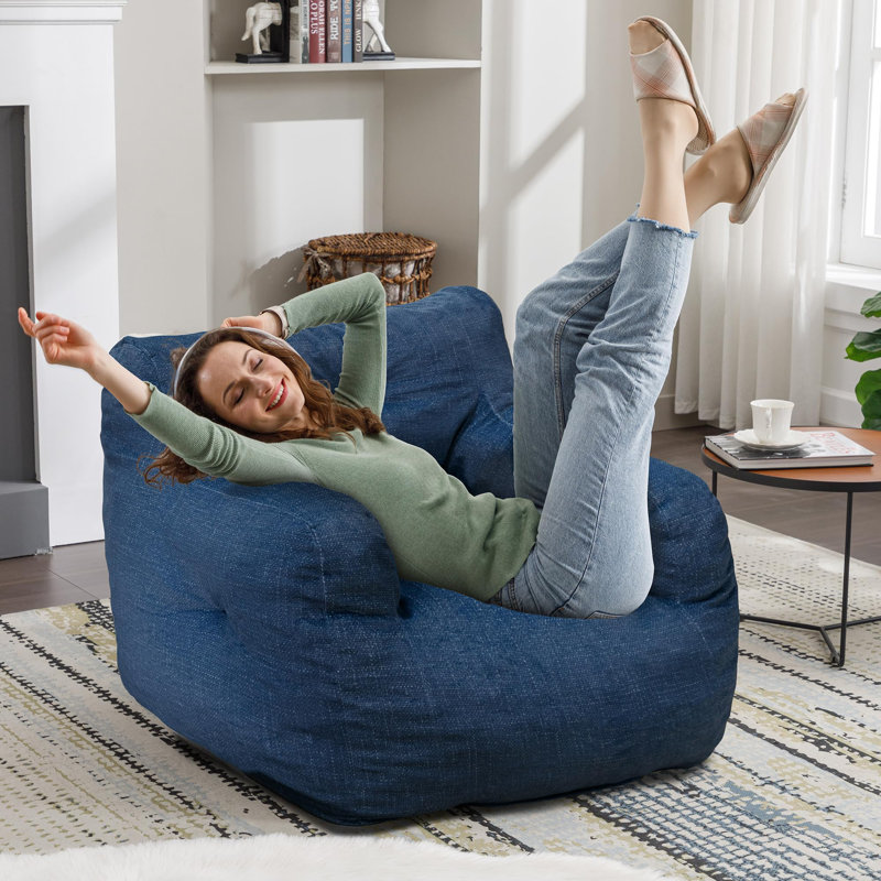 Trule Soft Teddy Velvet Tufted Foam Bean Bag Chair Lounger Wayfair